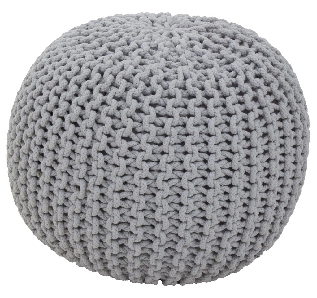 Kefi Kids Grey knit Pouffe - WoodConnexions