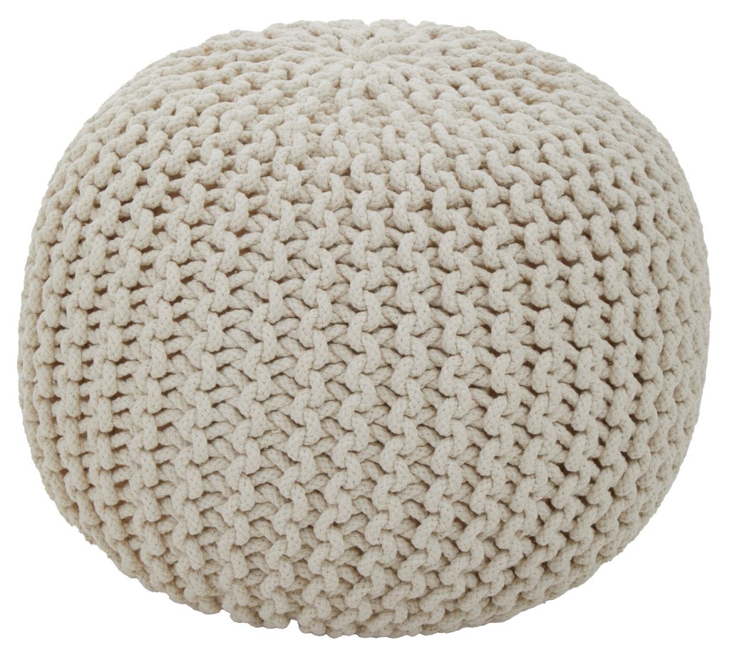 Kefi Kids Knit Cream Pouffe - WoodConnexions